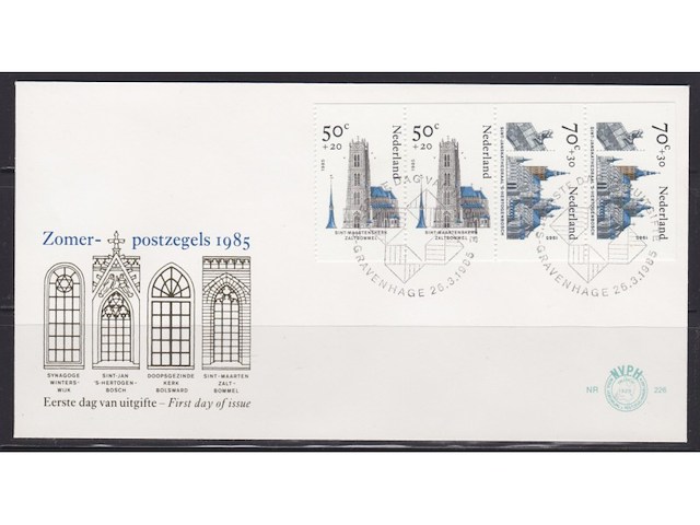 Holandija 1985 Sinagoge i crkve blok FDC