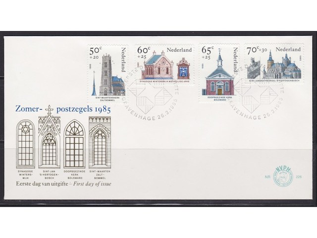 Holandija 1985 Sinagoge i crkve FDC