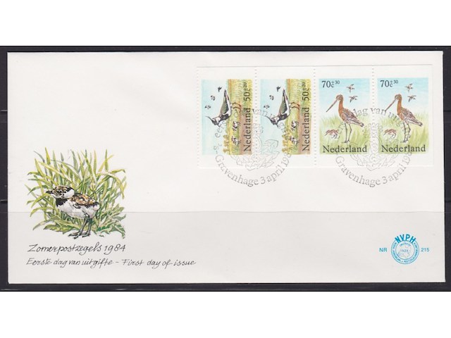 Holandija 1984 Fauna ptice u paru FDC