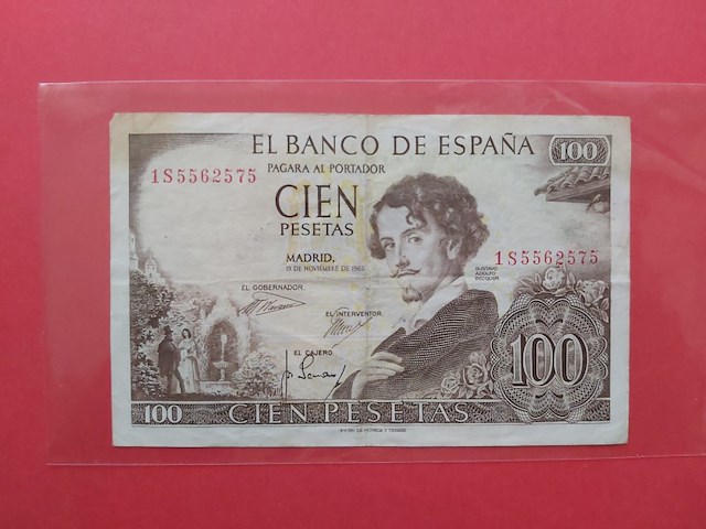 Spanija 100 pezeta 1965