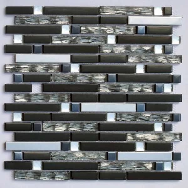 Stakleni mozaik metalik crna 30x30cm