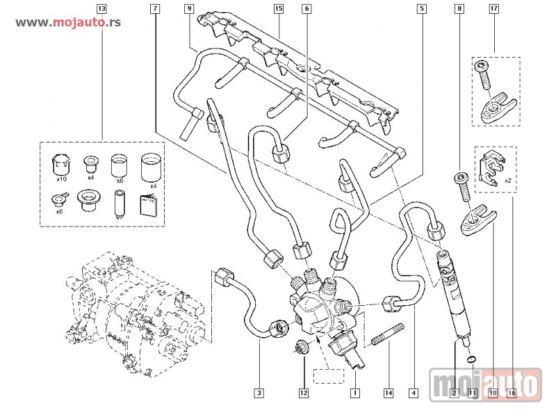 Reno Megan 1.5DCI Senzor Pritiska Goriva Na Rampi 02-10, NOVO