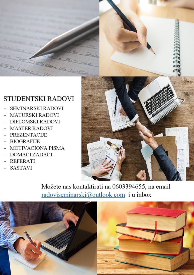 Studentski radovi i u;eni;ki radovi (seminarski, maturski, diplomski radovi, prezentacije, eseji)