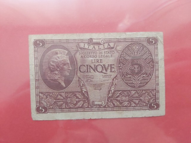 Italija 5 lira 1944