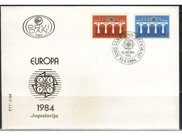 Europa CEPT 1984.,FDC