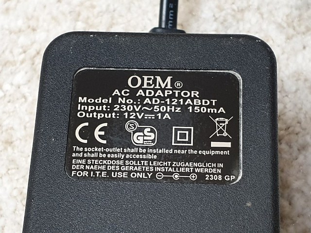 AC adapter 12 V - 1 A bez konektora OEM AD-121ABDT