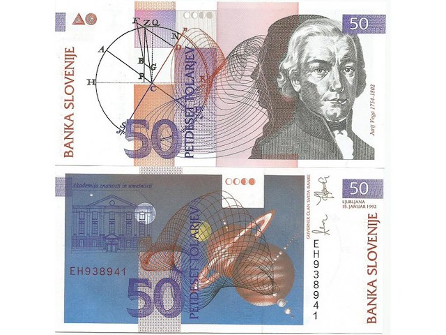 Slovenija 50 tolarjev 1992. UNC