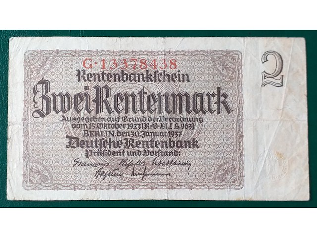 2 RENTENMARK 1937