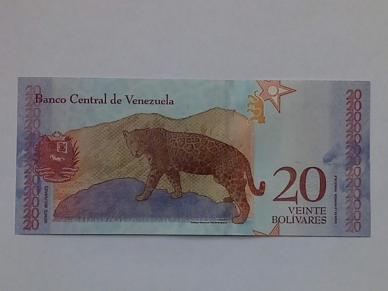 20 Bolivares 2018.g - Venecuela - Tigar - ODLIČNA -