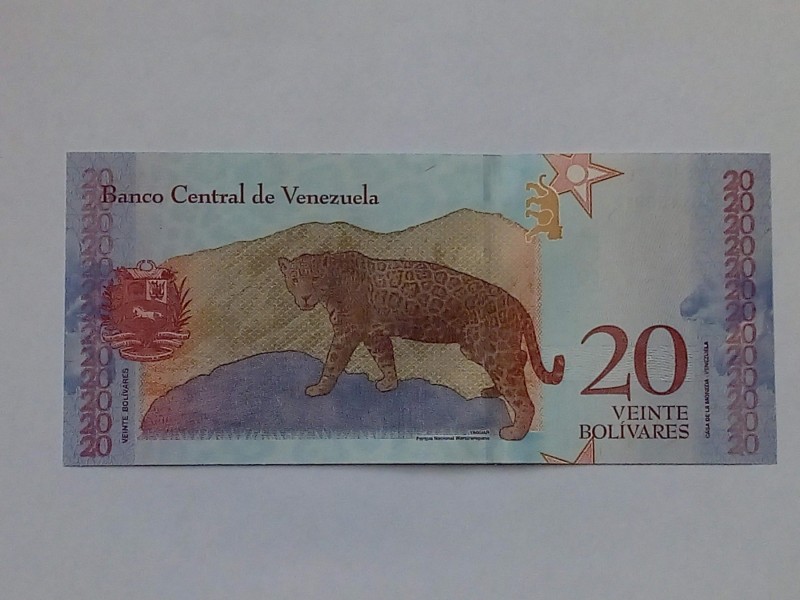 20 Bolivares 2018.g - Venecuela - Tigar - ODLIČNA -