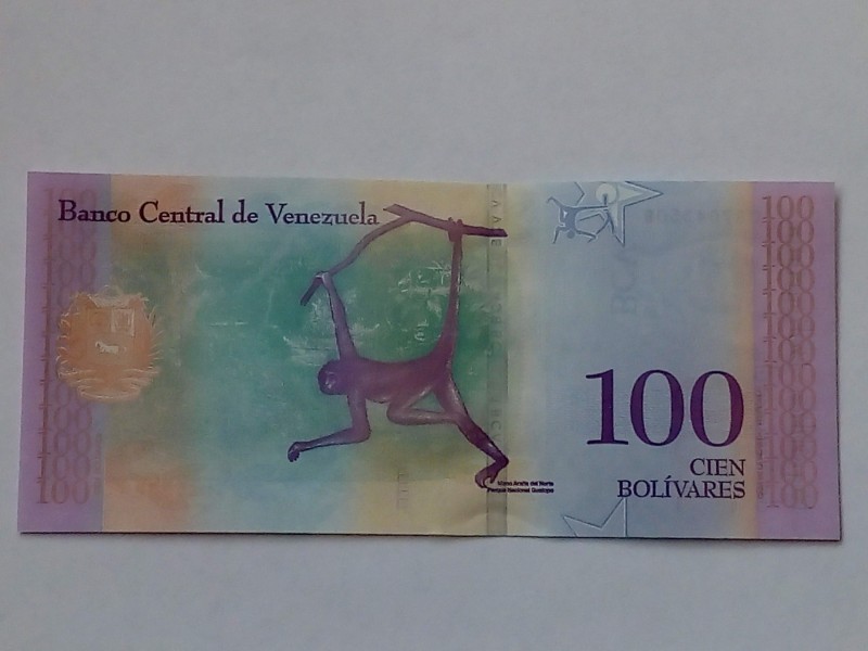 100 Bolivares 2018.g - Venecuela - Majmun - ODLIČNA