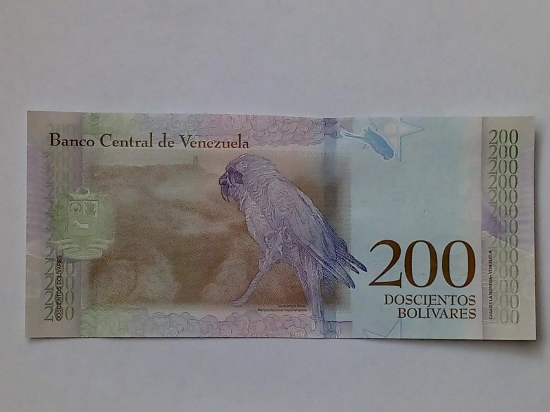 200 Bolivares 2018.g - Venecuela - Papagaj - ODLIČNA