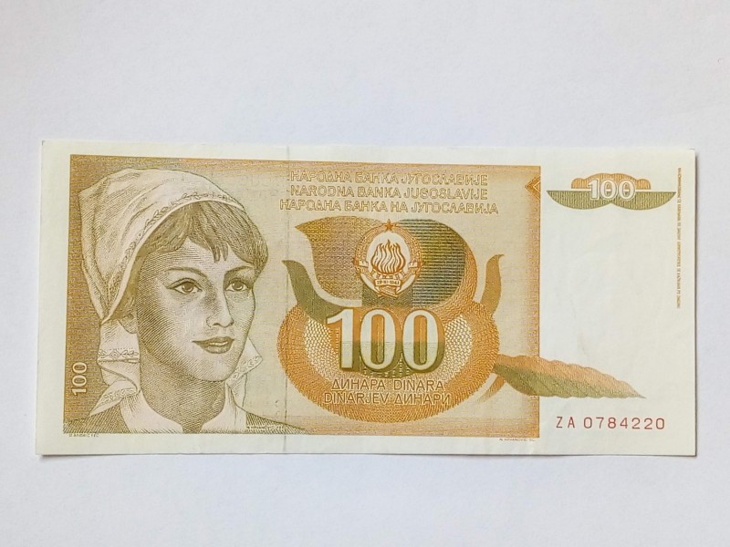 100 Dinara 1990.g SFRJ - Zamenska - LEPA