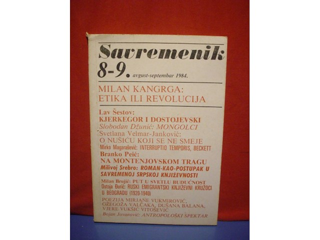 SAVREMENIK, 1984, broj 8 - 9