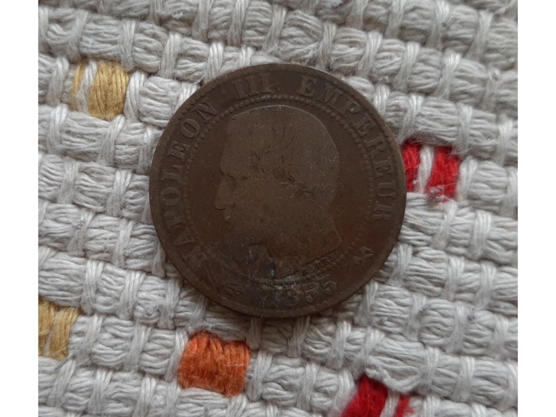 5 centimes 1855 B