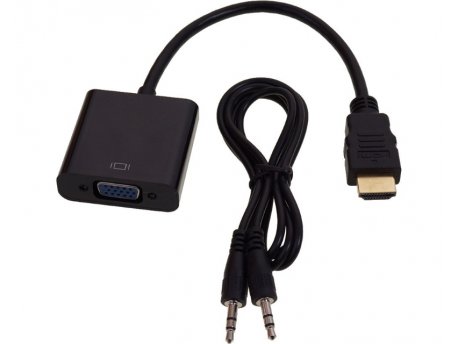FAST ASIA Adapter HDMI (M) - VGA D-sub (F) + Audio kabl 3.5mm (M/M) crni