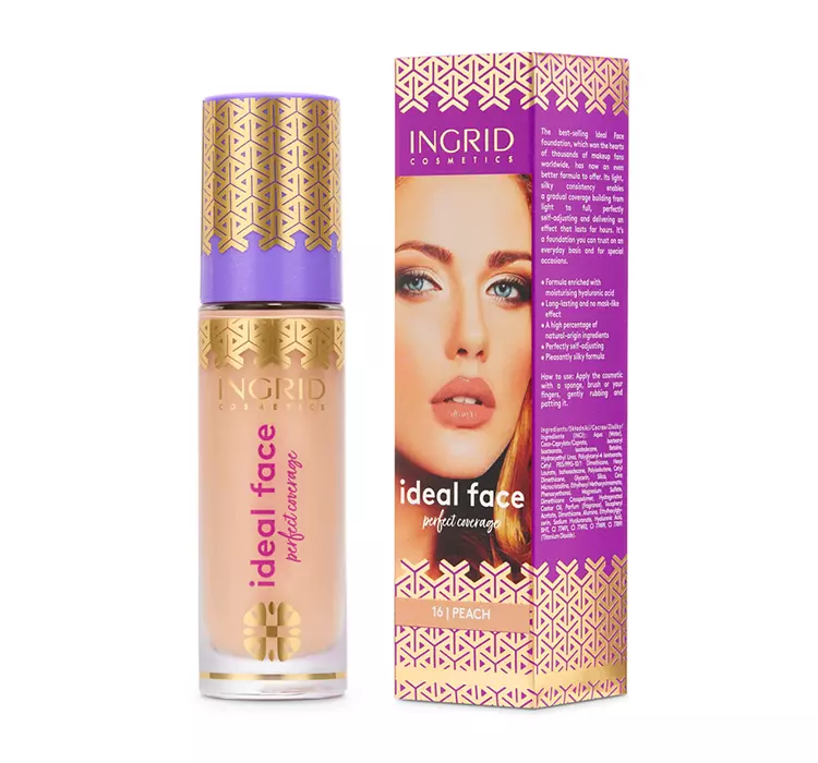 Tečni puder INGRID Ideal Face (16 Peach)