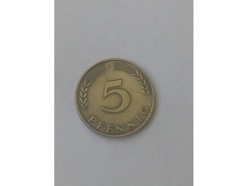 5 Pfennig - F - 1970.g - Nemačka -