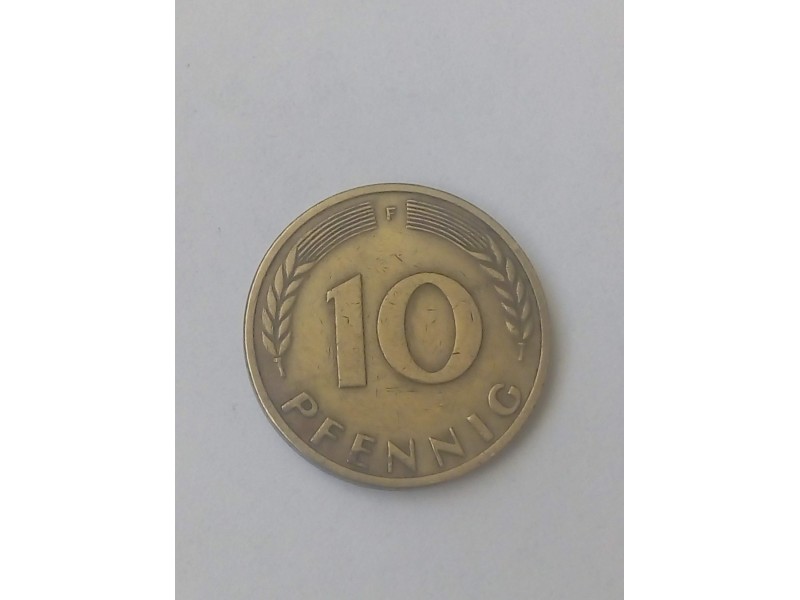 10 Pfennig - F - 1950.g - Nemačka -