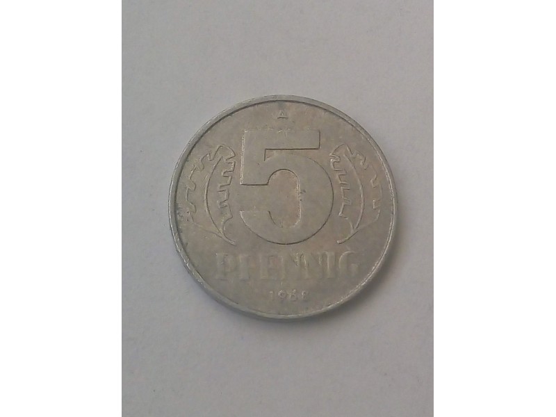 5 Pfennig - 1968.g - Nemačka - DDR -