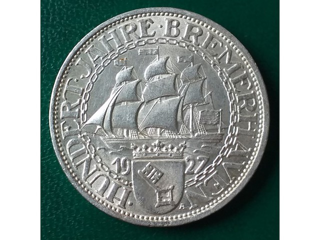 DREI REICHSMARK 1927 A srebro