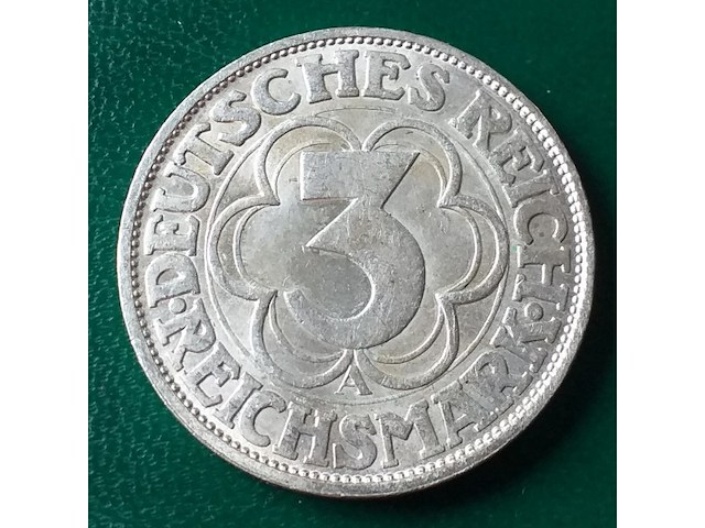 DREI REICHSMARK 1927 A srebro