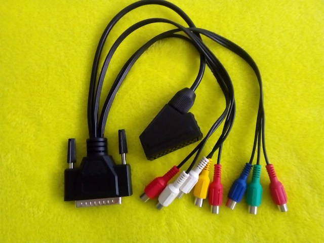 Kabel Adapter DB25 to SCART,AV 2xRCA,AV 3xRCA,RGB 3xRCA