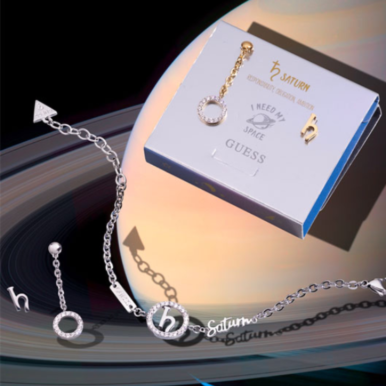 Narukvica Saturn sa Swarovski kristalima