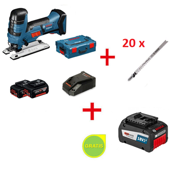 Bosch akumulatorska ubodna testera GST 18V-LI S + 20 listova testerice + POKLON Akumulator 18V EneRACER 6,3 Ah 06015A5106