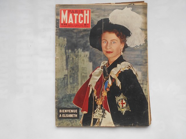 Paris Match No418, 13.april1957. Kraljica Elizabeta II