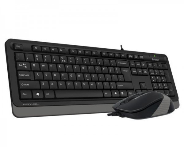 A4 TECH F1010 USB US siva tastatura + USB sivi miš