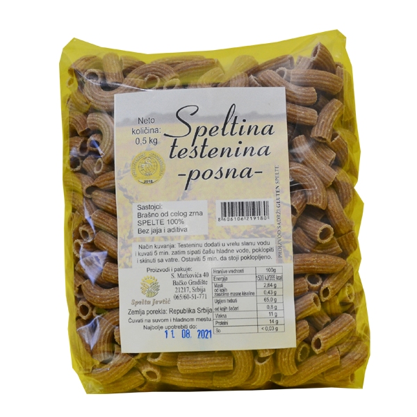 SPELTINA TESTENINA MAKARONE JEVTIĆ 500G