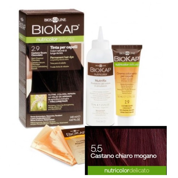 BIOKAP DELICATO FARBA ZA KOSU 5.5 MAHAGONI SVETLO BRAON 140ML