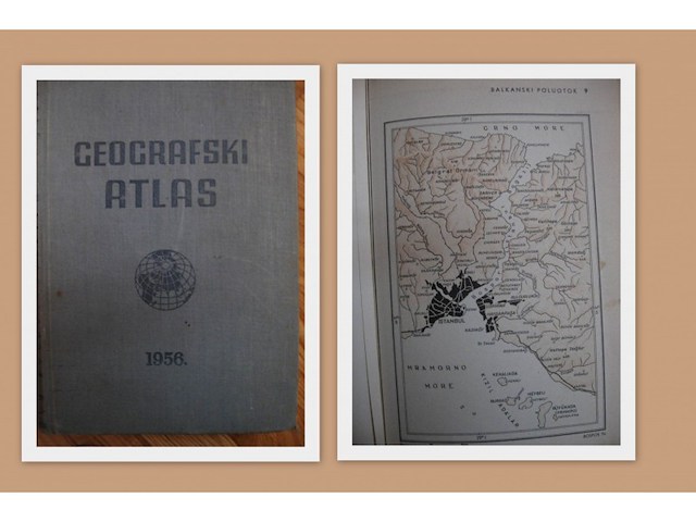 STARA KNJIGA.Geografski atlas iz 1956., za kolekcionare