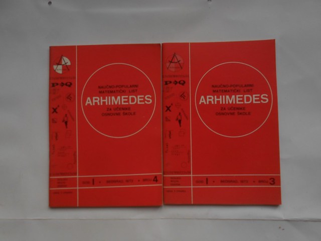 Arhimedes ,matematički list br.3 i 4 ,1973.  2 kom.