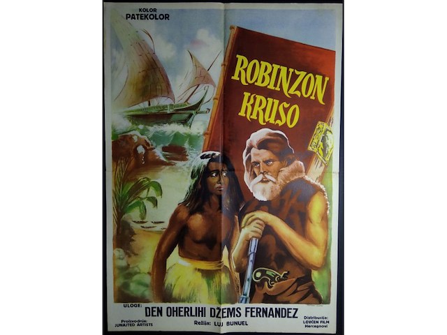 ROBINZON KRUSO (1954) Luis Bunjuel FILMSKI PLAKAT