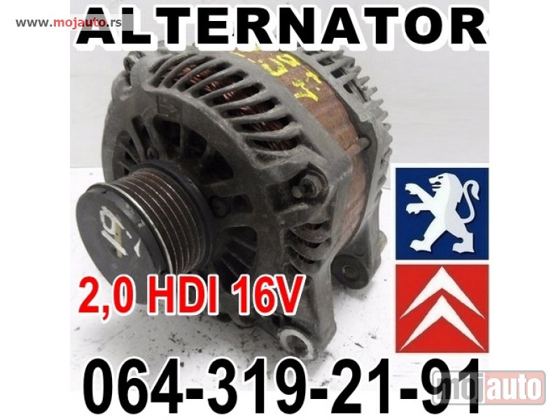 2,0 HDI 16V ALTERNATOR Pežo Peugeot Citroen