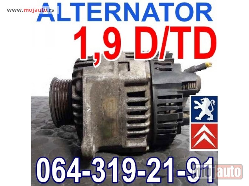 1,9 D/TD ALTERNATOR Pežo Peugeot Citroen