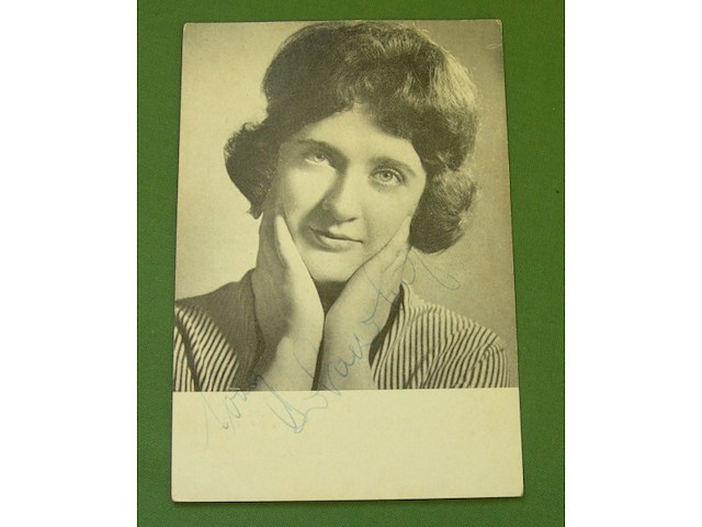 Lola Novaković, stara autogram karta, potpisano