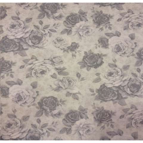 Platno za patchwork-Gray-white roses