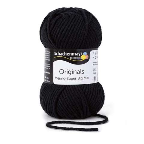 Merino Super Big Mix – Crna 50% vuna, 50% poliakril