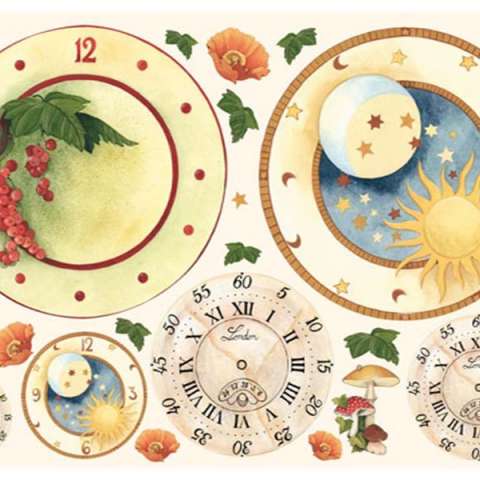 Papir za Decoupage - Planet and clocks