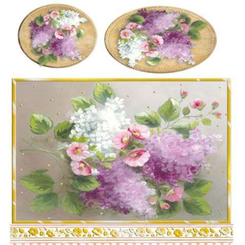 Papir za Decoupage - Lilac - Gold