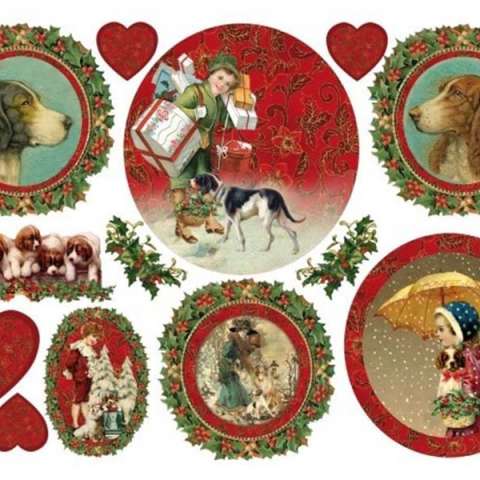 Papir za Decoupage - Christmas Pooches