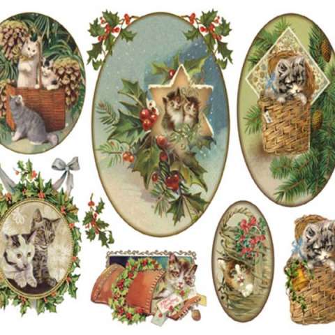 Papir za Decoupage - Christmas Cats