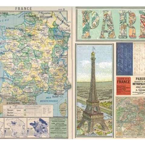 Papir za Decoupage -Travel France map