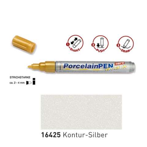 Porcelain Pen Metallic - Silver