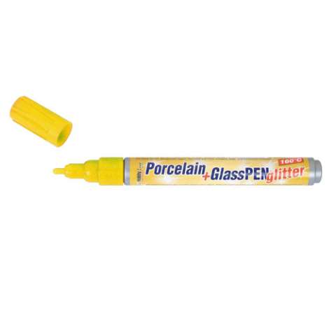 Porcelain + Glass Pen Glitter - Sun Yellow