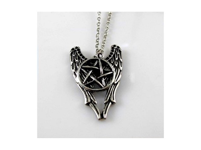 Ogrlica krila pentagram Supernatural