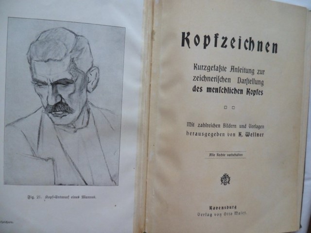 Kopfzeichnen  K. Wellner 1921.